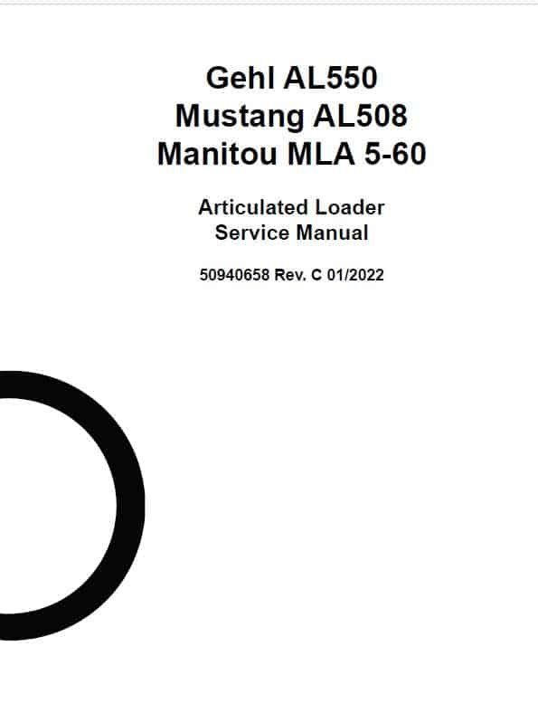 Gehl AL 550 Articulated Loader Repair Service Manual - Excavator Brands
