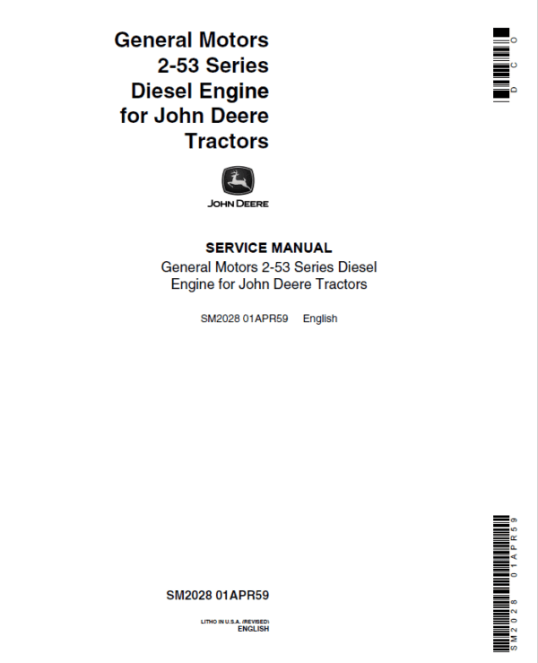John Deere General Motors 2-53 Series Diesel Engine Repair Manual ...