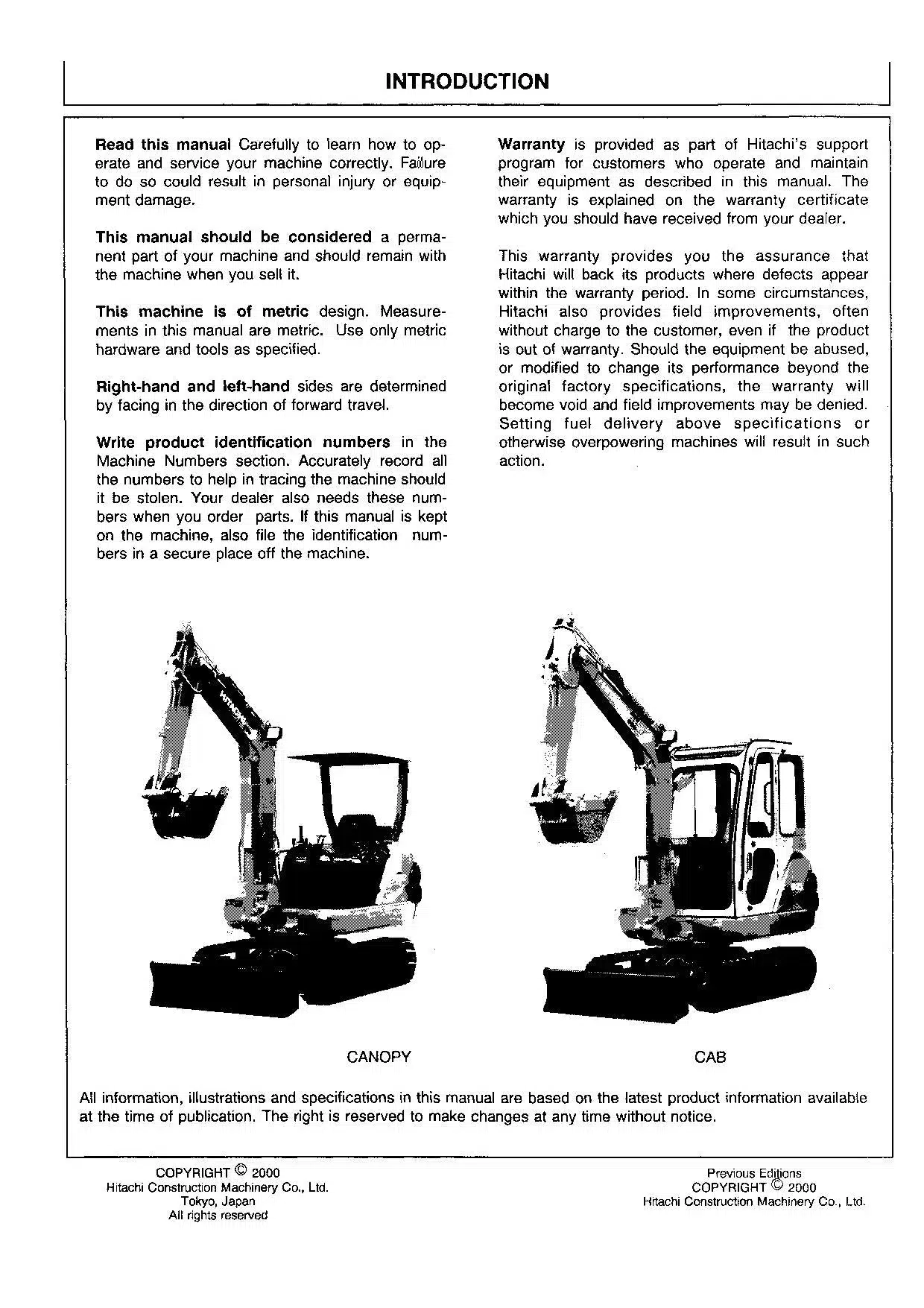 Hitachi Ex12-2 Mini Excavator Parts Manual - Excavator Brands