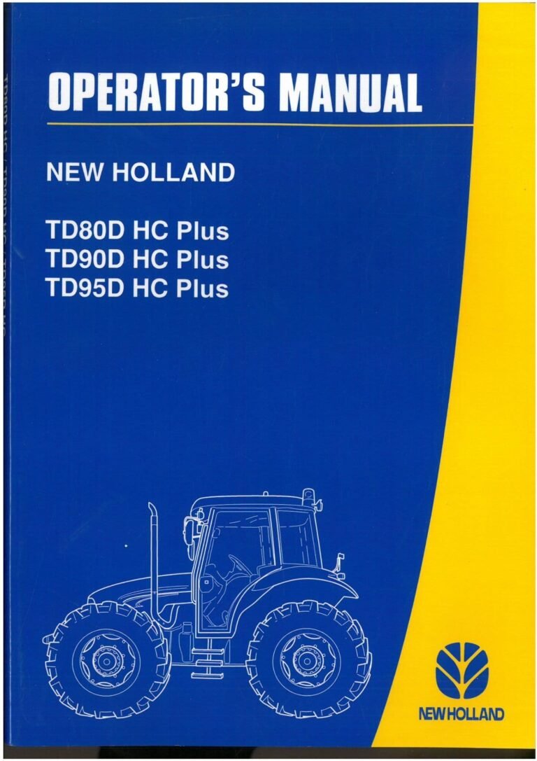 New Holland Td80d Td90d Td95d Tractor Owner Manual - Excavator Brands